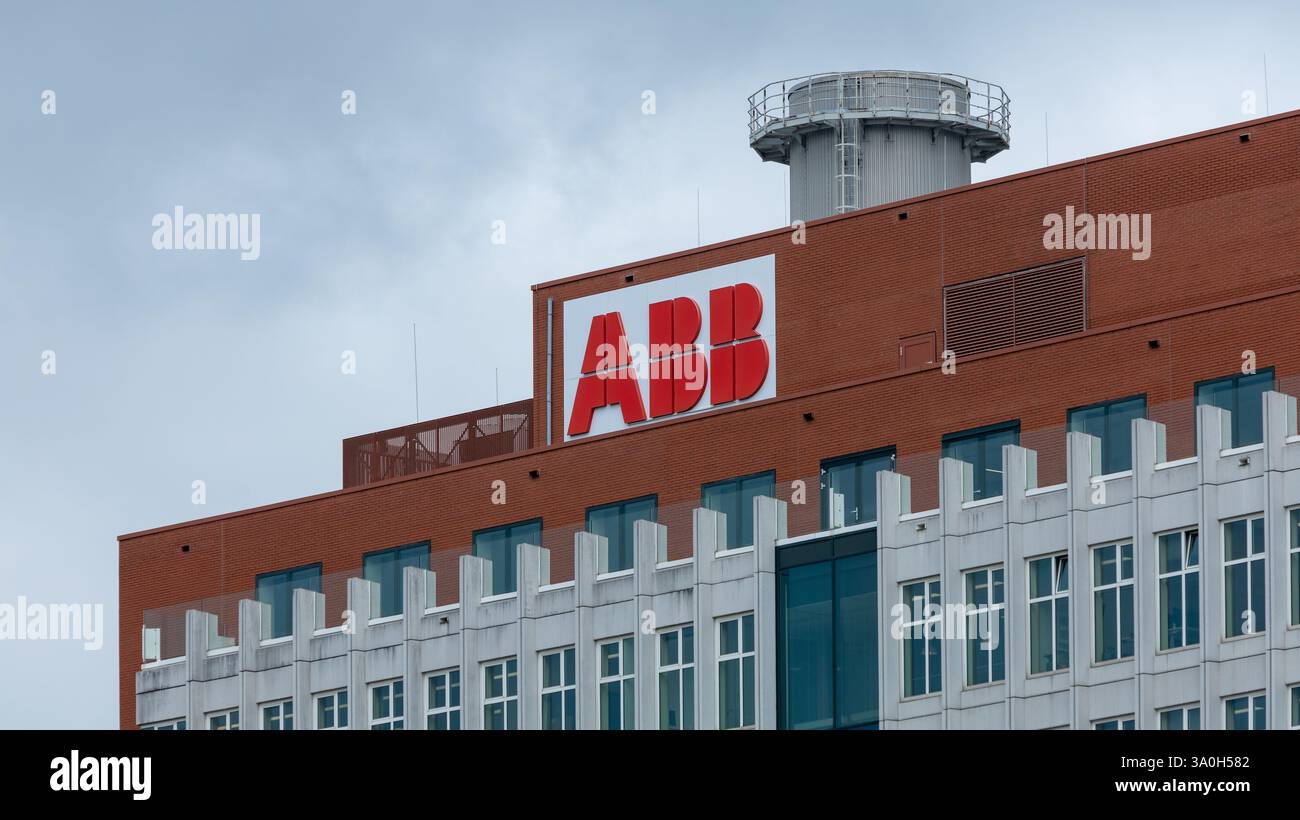 ABB logo sign. ABB is a technology leader in electrification and ...