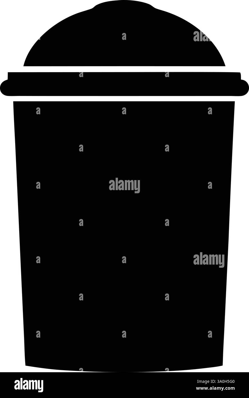 Black Silhouette of a Trash Can with Dome Lid - High-Quality Vector ...