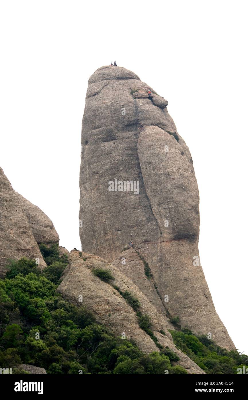 Montserrat Massif Natural Park. Cavall Bernat with climbers. Barcelona ...