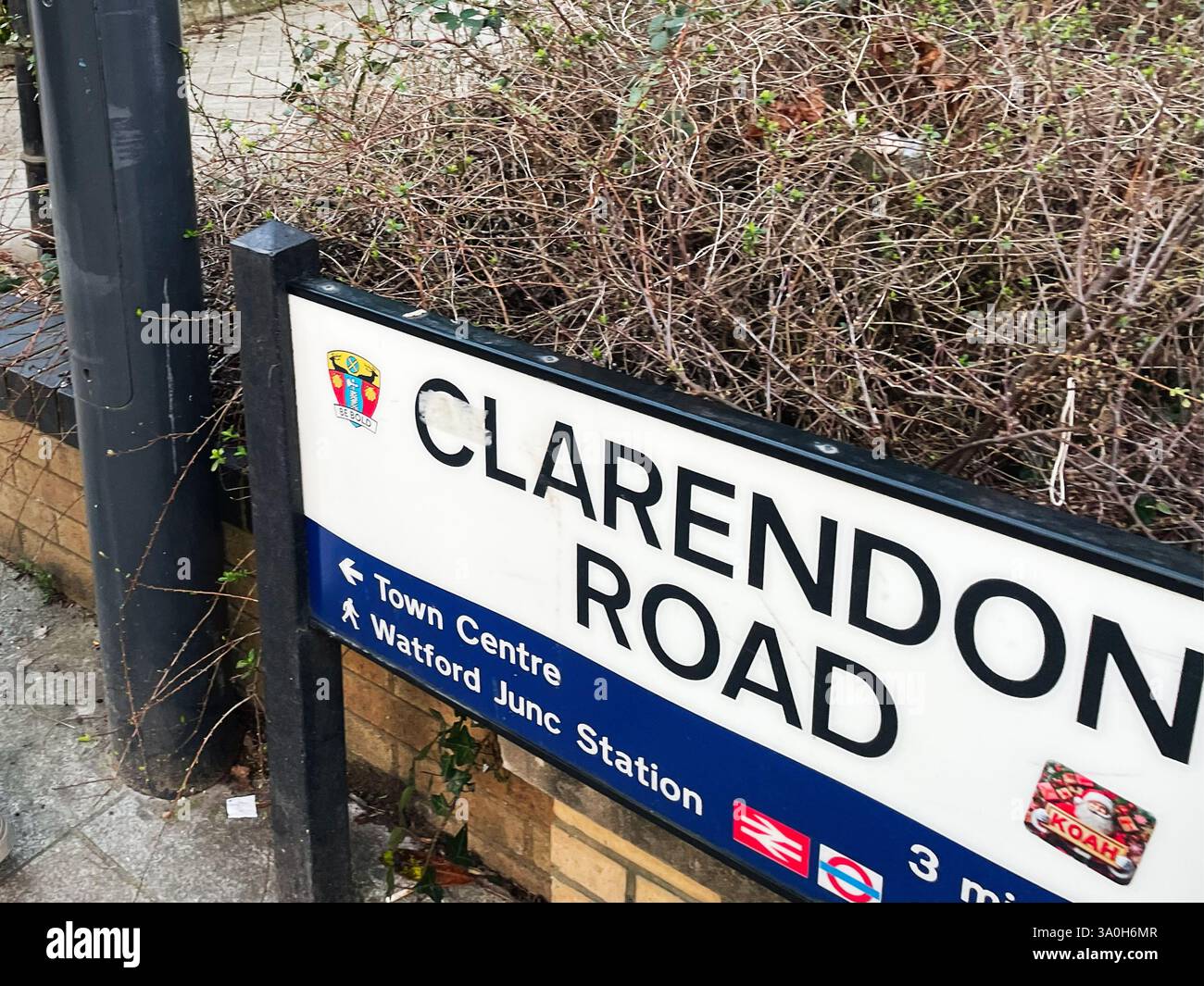 London, UK - March 02, 2025: Street sign indicating directions on ...