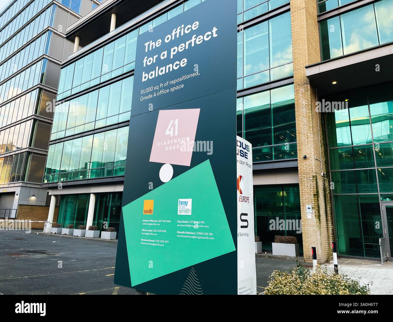 London, UK - March 02, 2025: Contemporary commercial property featuring ...