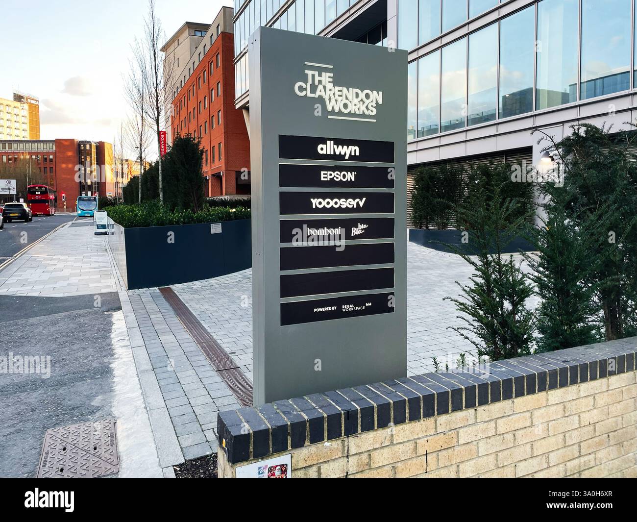 London, UK - March 02, 2025: The Clarendon Works. Outdoor signage with ...