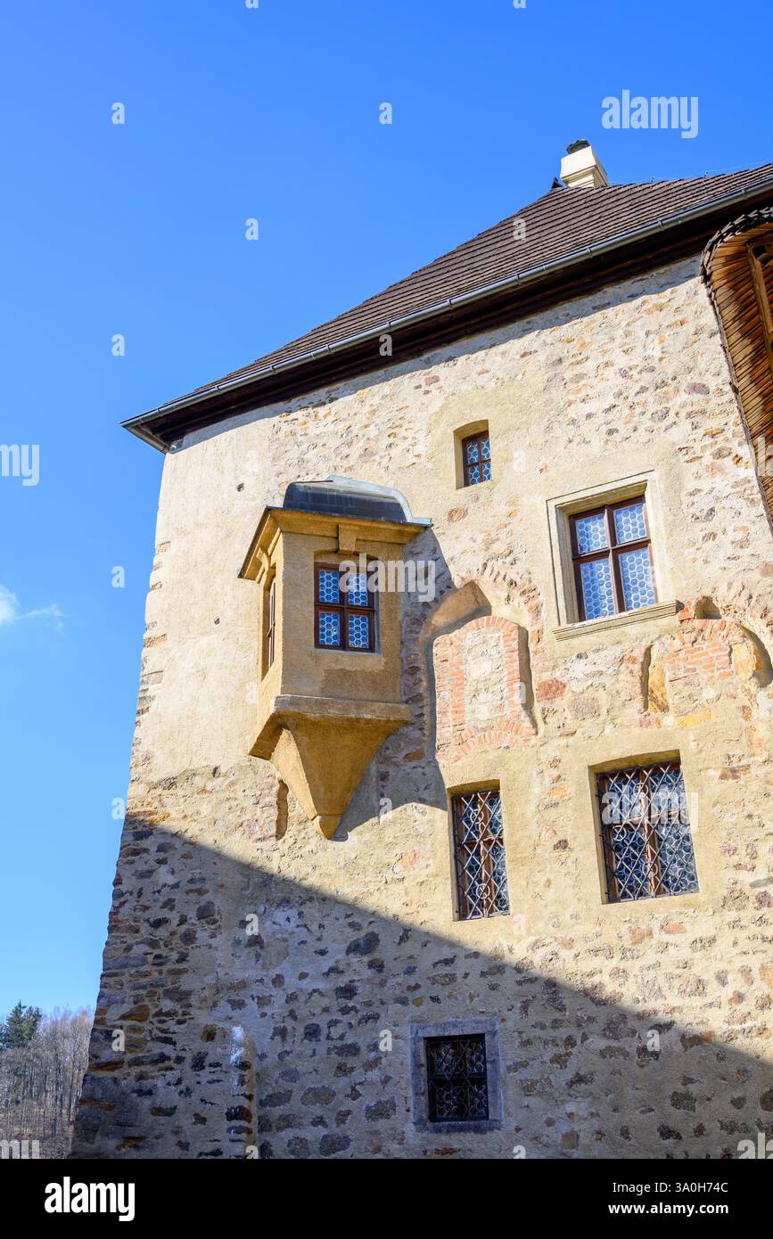 Loket Castle, a 12th-century gothic castle in Loket town in the Karlovy ...