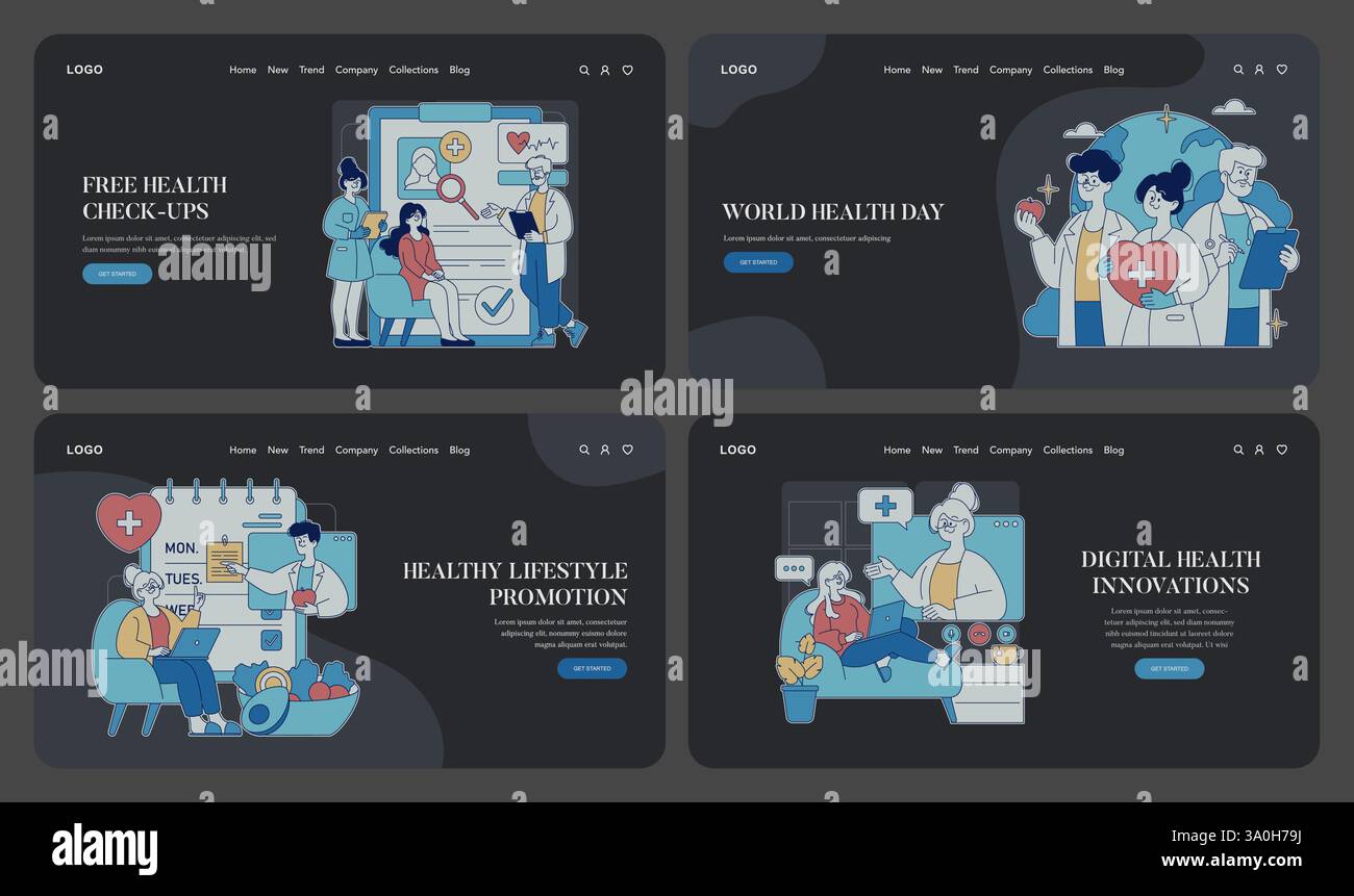 World Health Day illustration. Focus on promoting health awareness ...