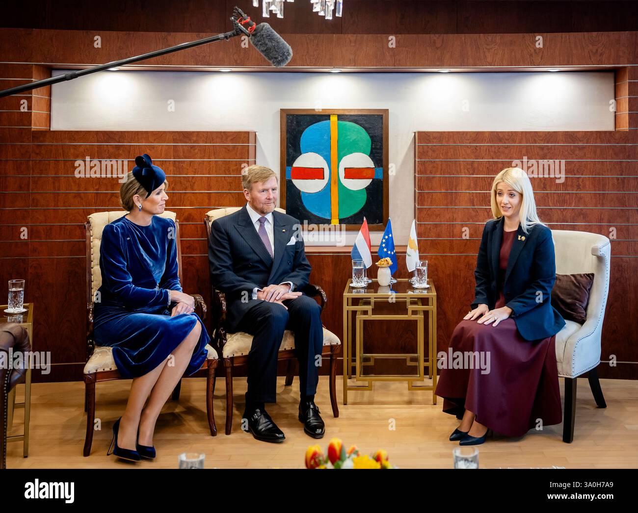 King Willem-Alexander, Queen Maxima, President Annita Demetriou during ...