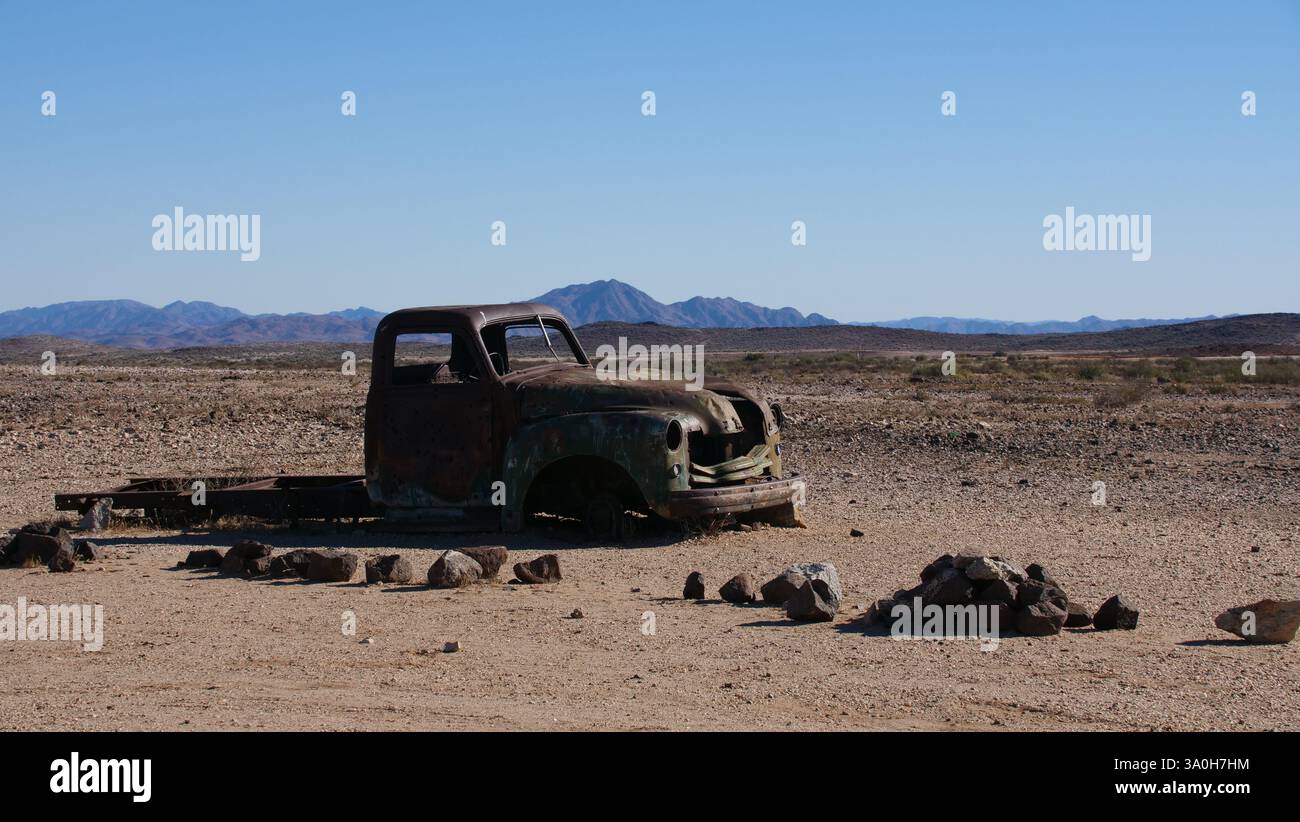 Vintage car wreck in Namibia Stock Photo - Alamy