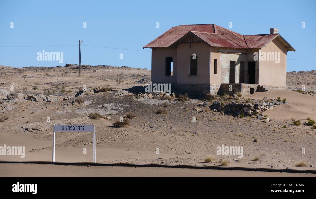 Abandoned train station Grasplatz in Namibia Stock Photo - Alamy