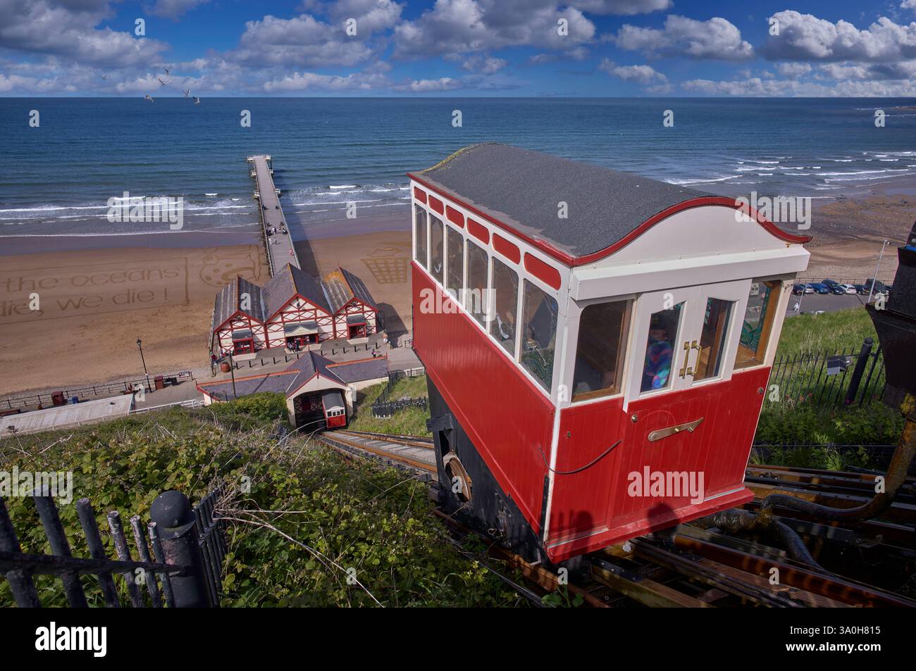 Saltburn by the Sea North Yorkshire victorian fenicular tramway cliff ...