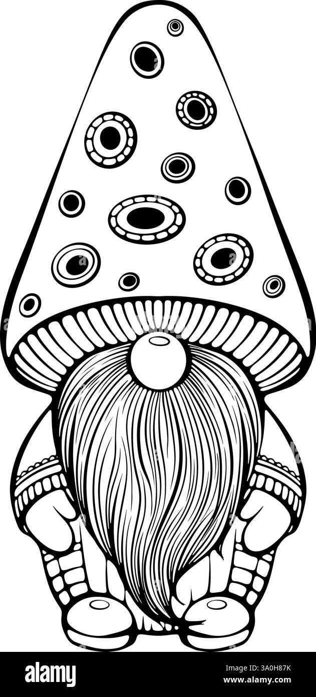 Garden gnome white background Black and White Stock Photos & Images - Alamy