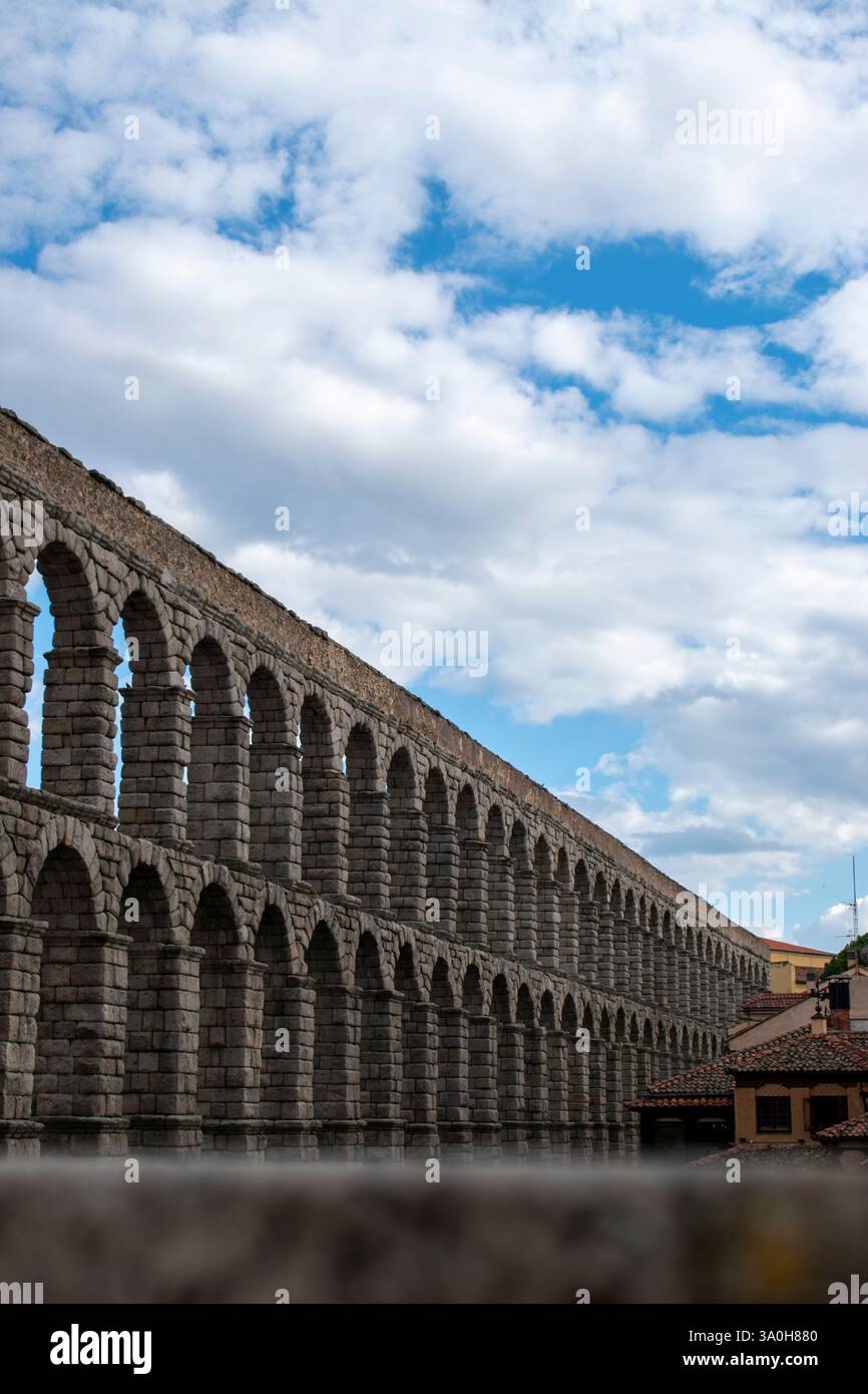 Segovia Aqueduct: Roman Arches Against Sky Stock Photo - Alamy