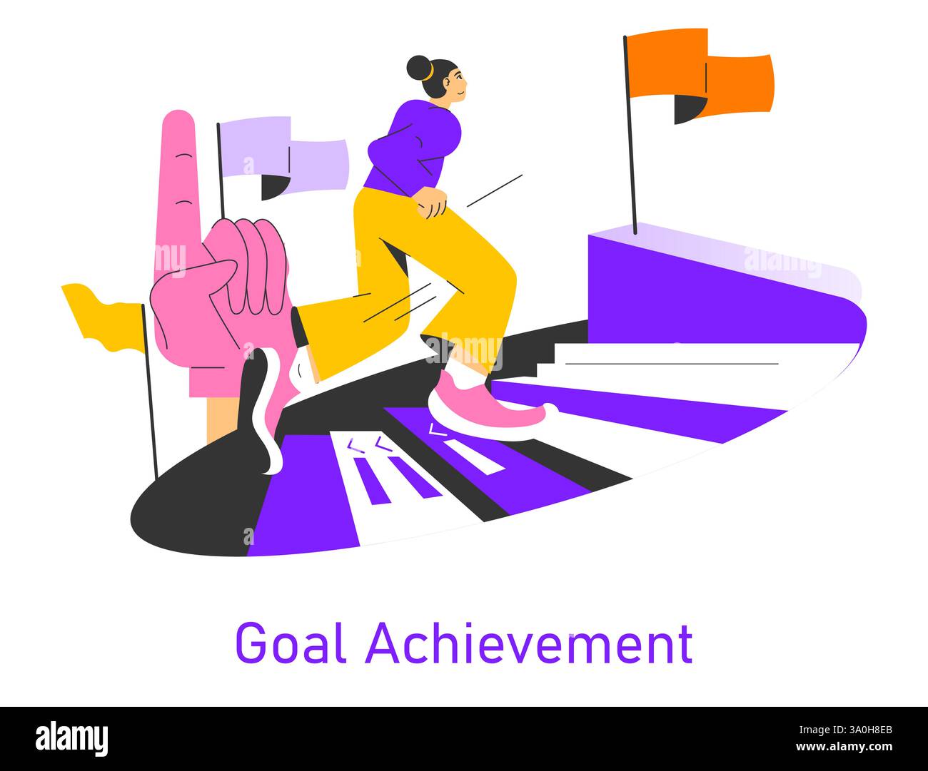 Goal achievement concept. The illustration captures the essence of ...