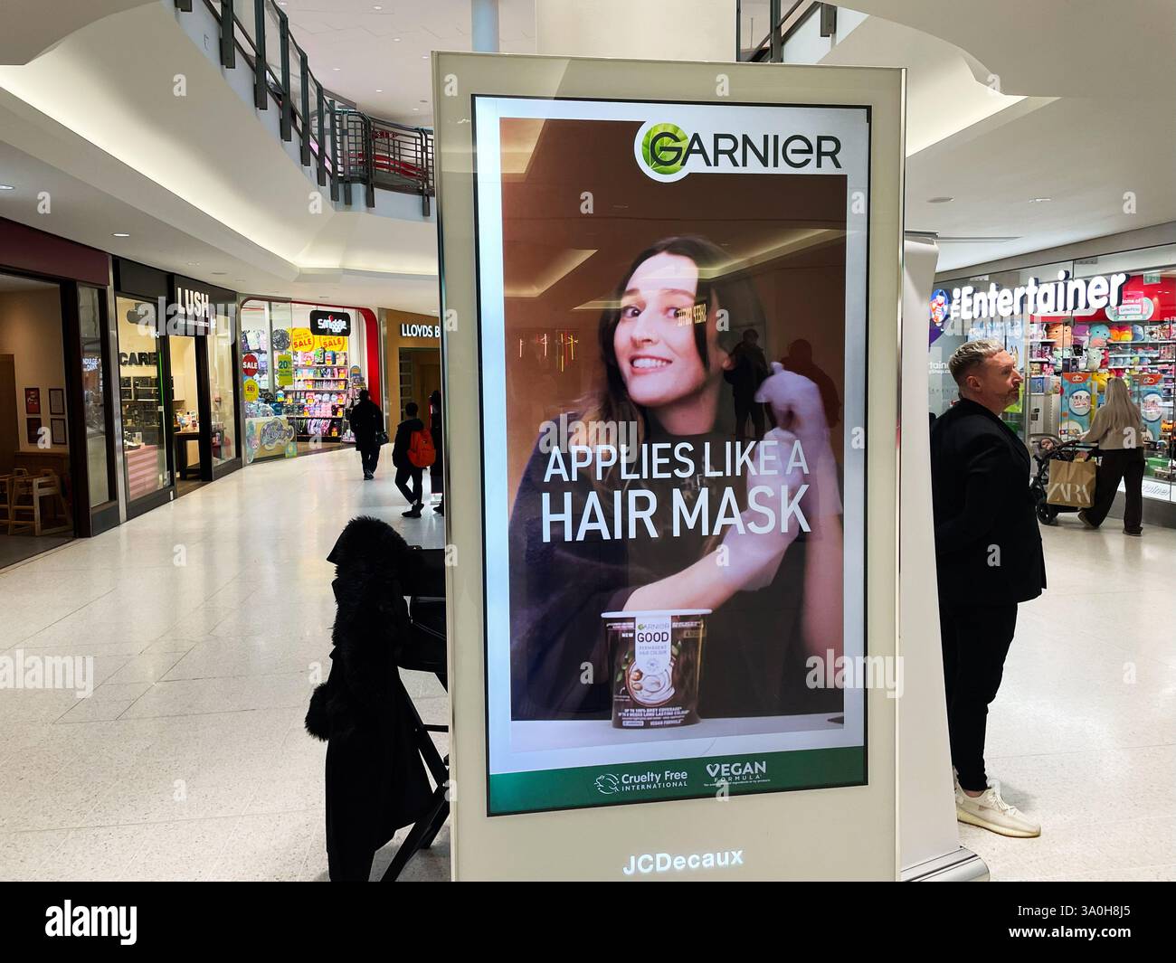 London, UK - March 02, 2025: A digital advertisement for Garnier ...