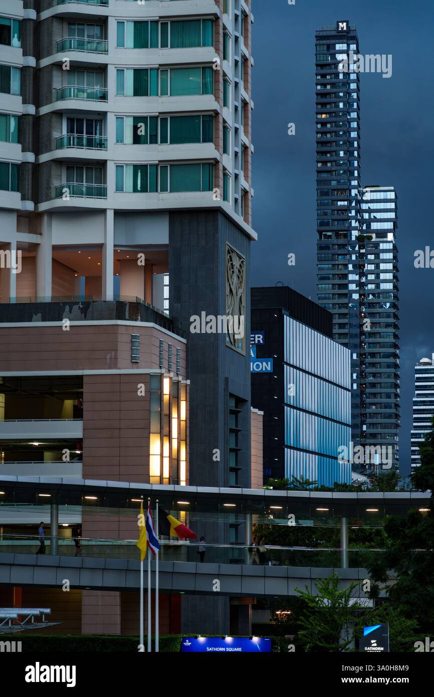 This dramatic dusk image showcases the striking urban skyline of ...