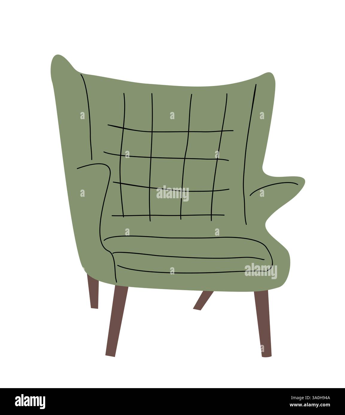 Cozy green sofa wooden Stock Vector Images - Alamy