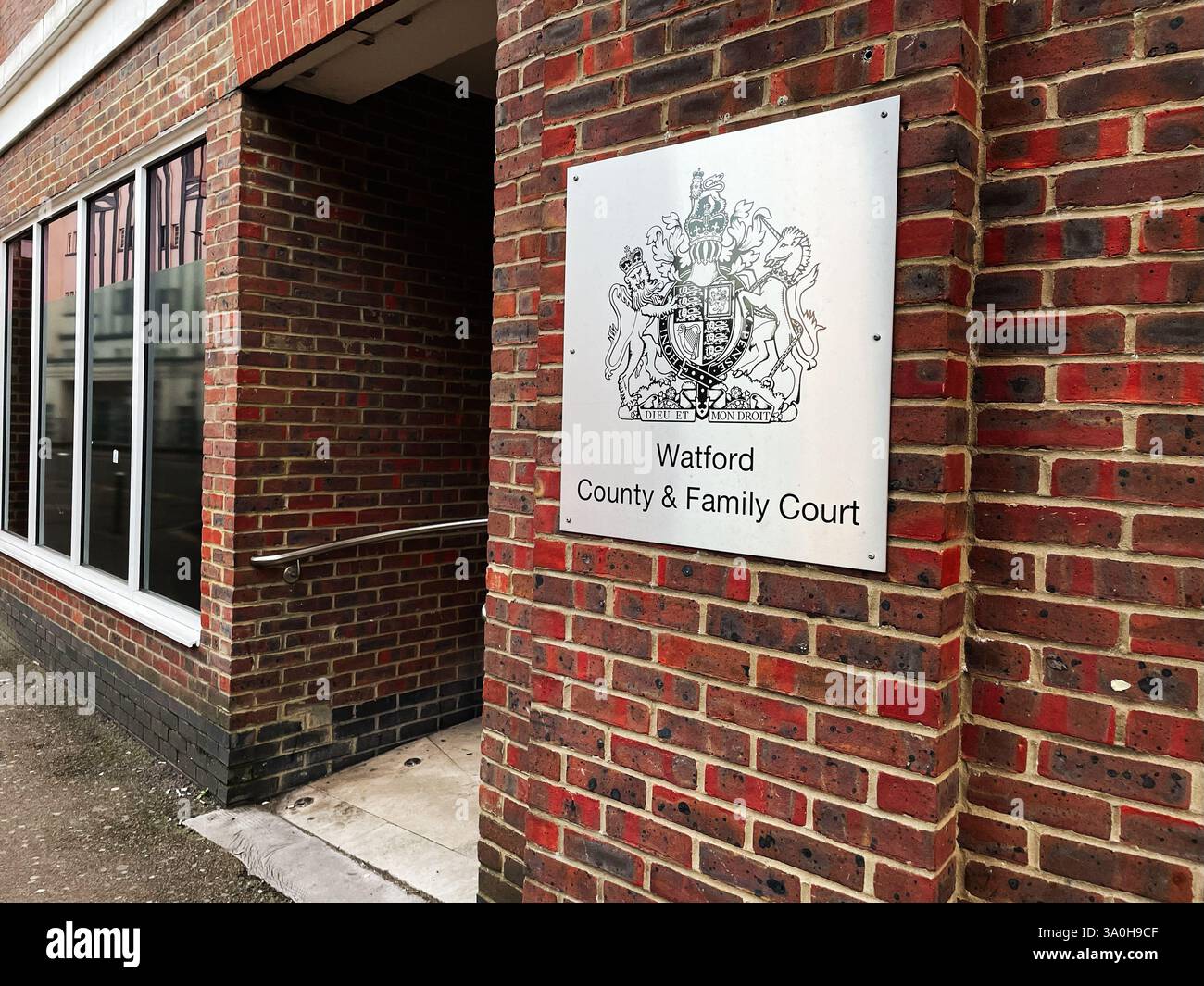 London, UK - March 02, 2025: Watford County and Family Court entrance ...