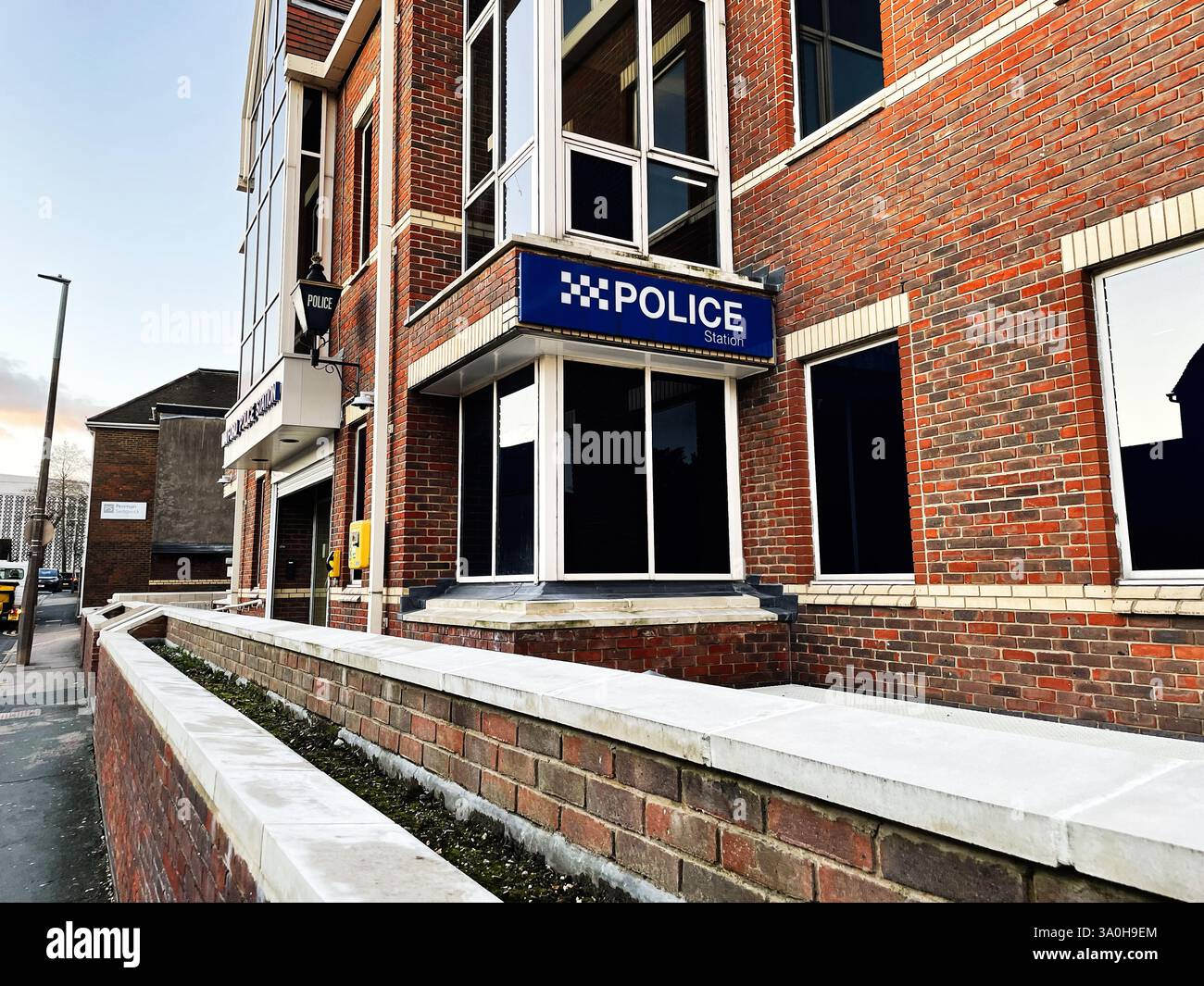 London, UK - March 02, 2025: A Watford police station building in an ...