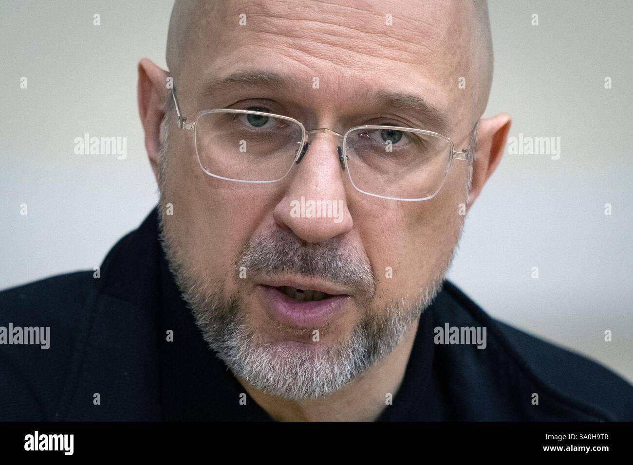 Ukrainian Prime Minister Denys Shmyhal speaks during a press conference ...