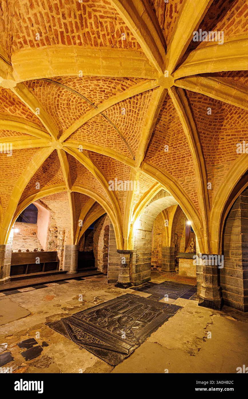 Norman crypt, Basilica, Saint-Hubert, Wallonia, Belgium Stock Photo - Alamy
