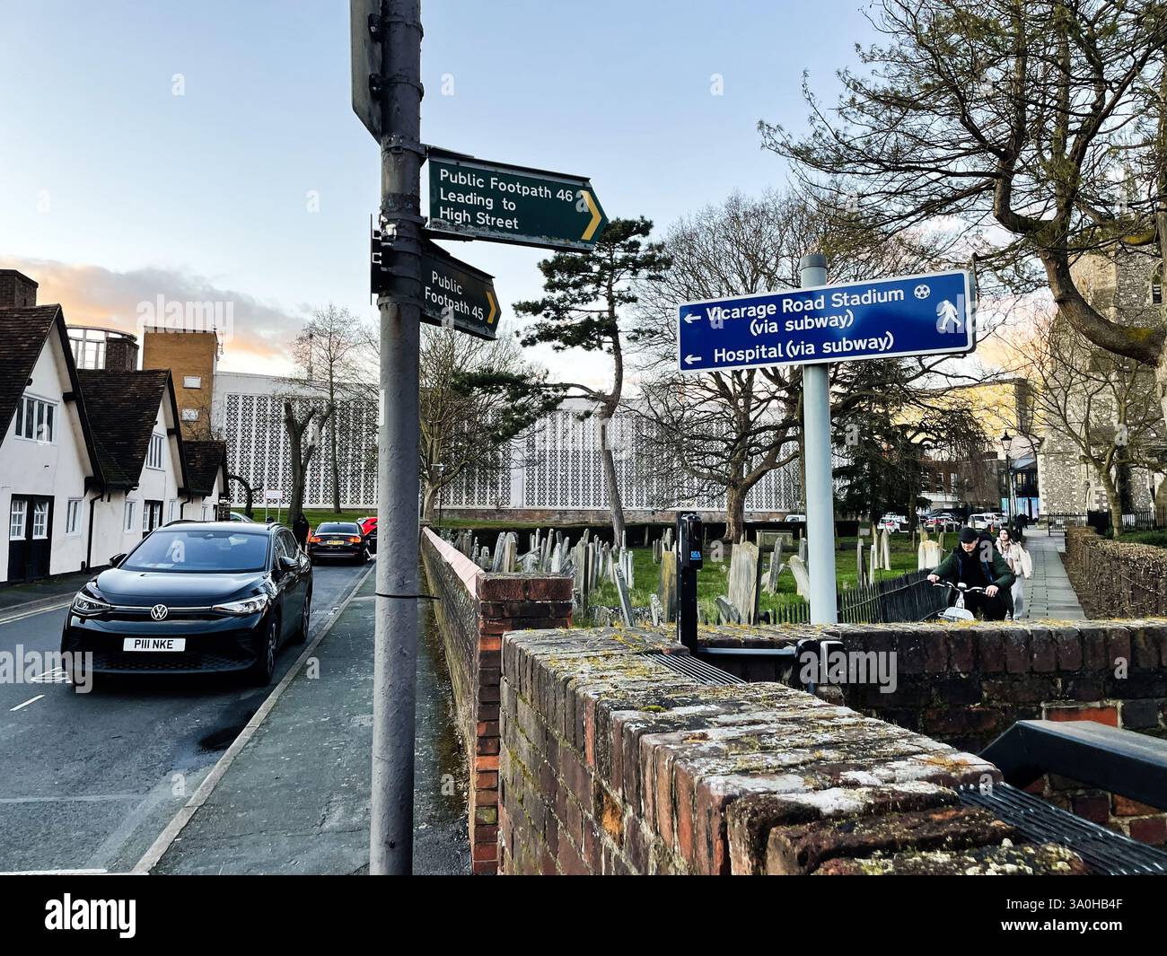 London, UK - March 02, 2025: Urban street scene featuring directional ...