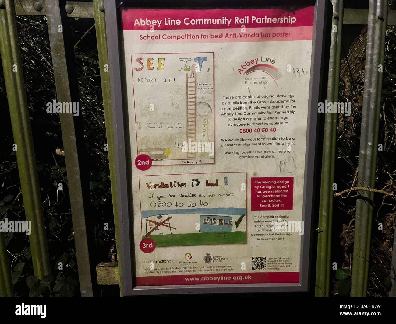 London, UK - March 02, 2025: Local awareness poster addressing anti ...