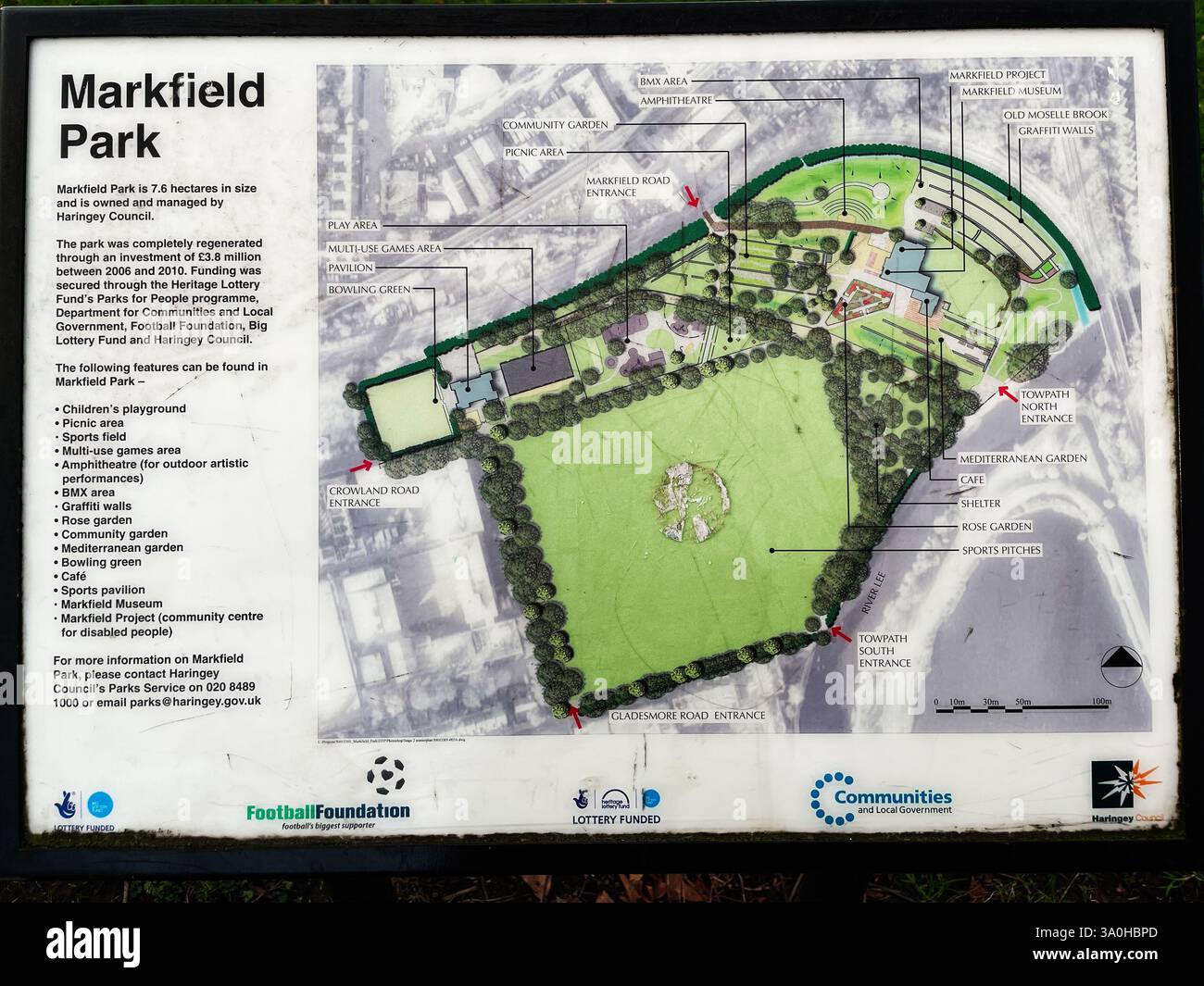 London, UK - March 02, 2025: Detailed map of Markfield Park ...