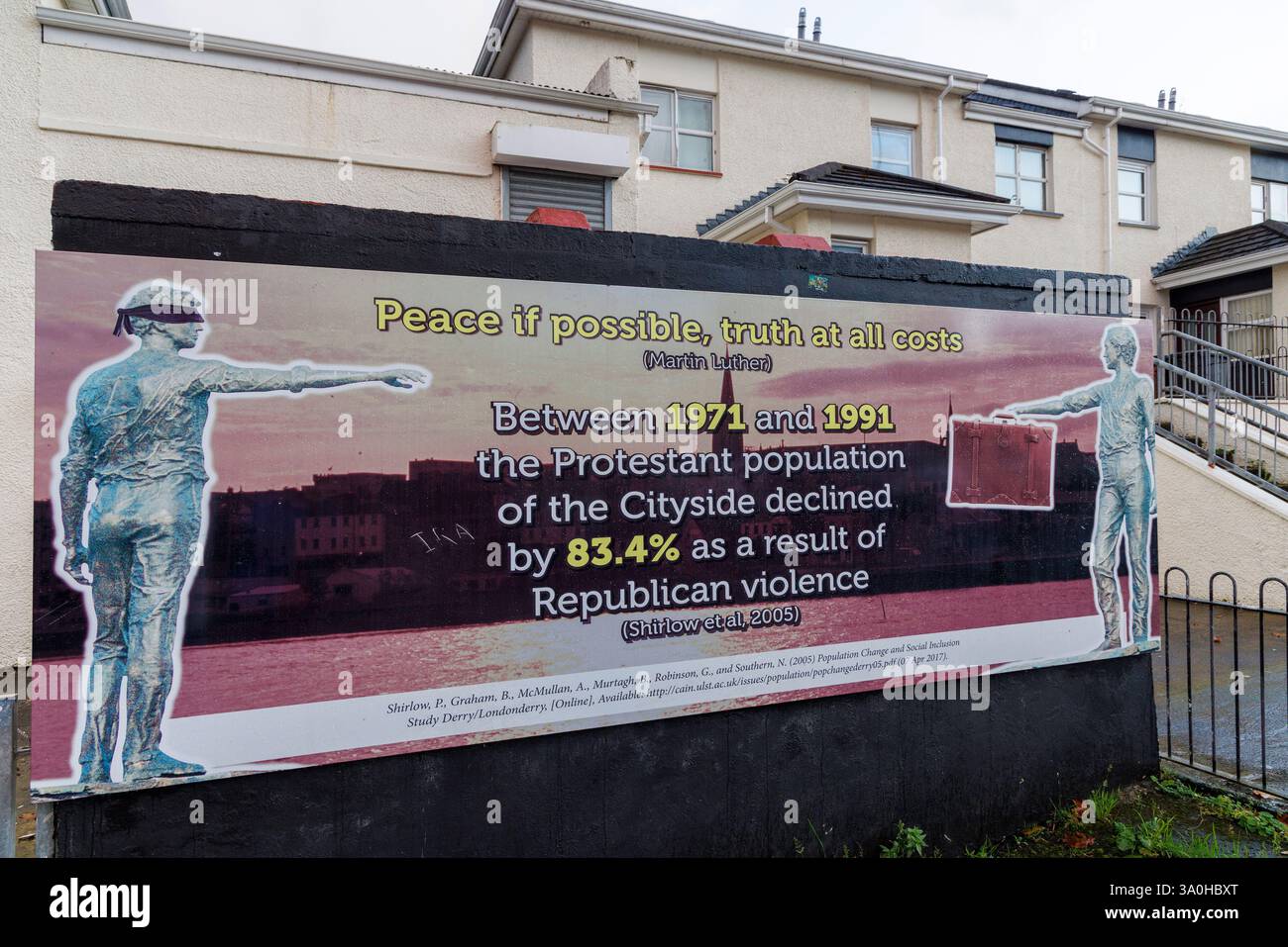 Protestant poster in housing estate, Londonderry, Ireland Stock Photo ...