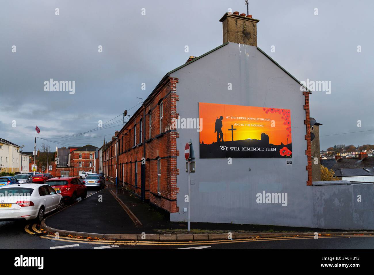 We will remember them, sign on house in Derry, Ireland Stock Photo - Alamy
