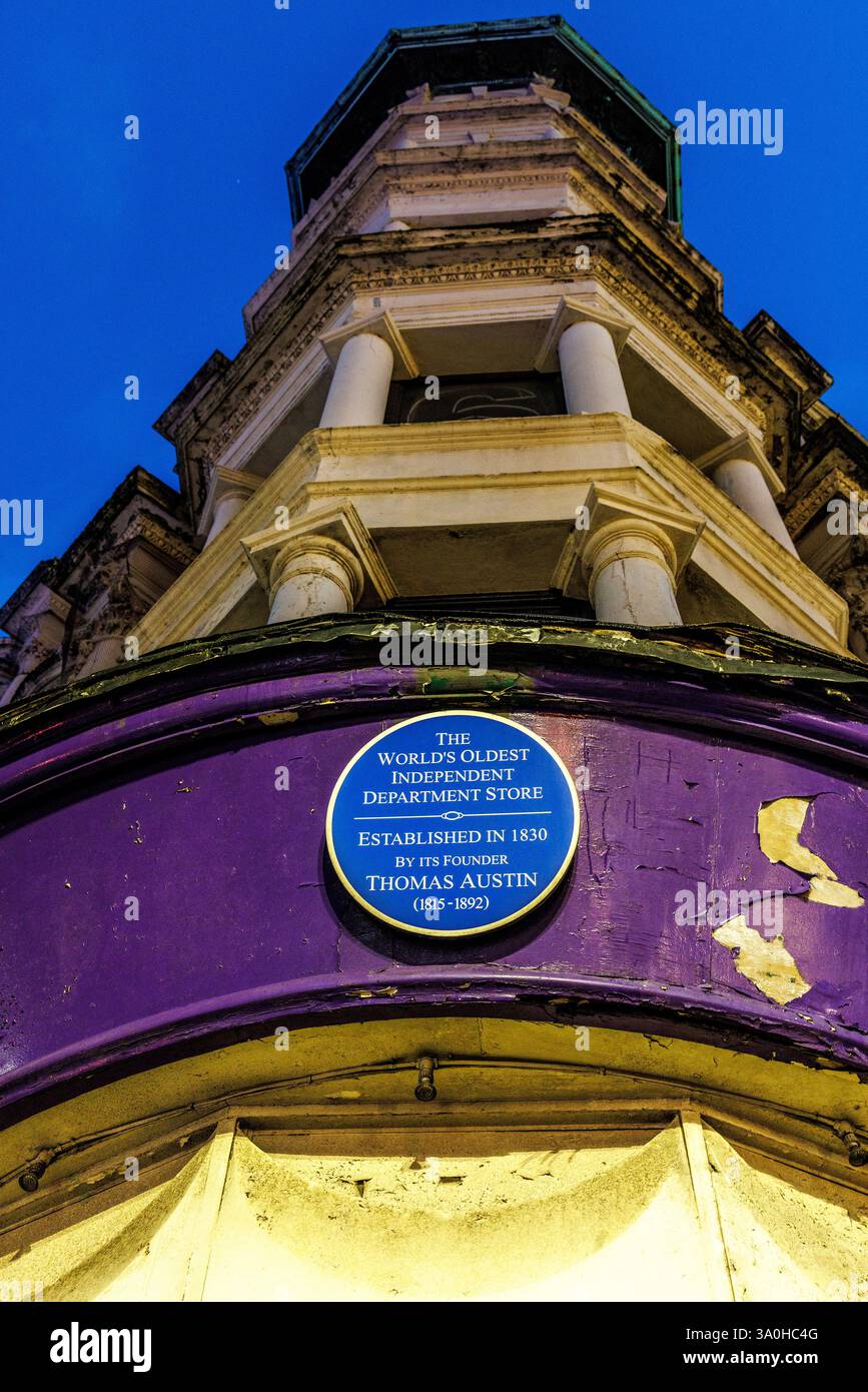 Plaque for the world's oldest independent department store, Derry ...