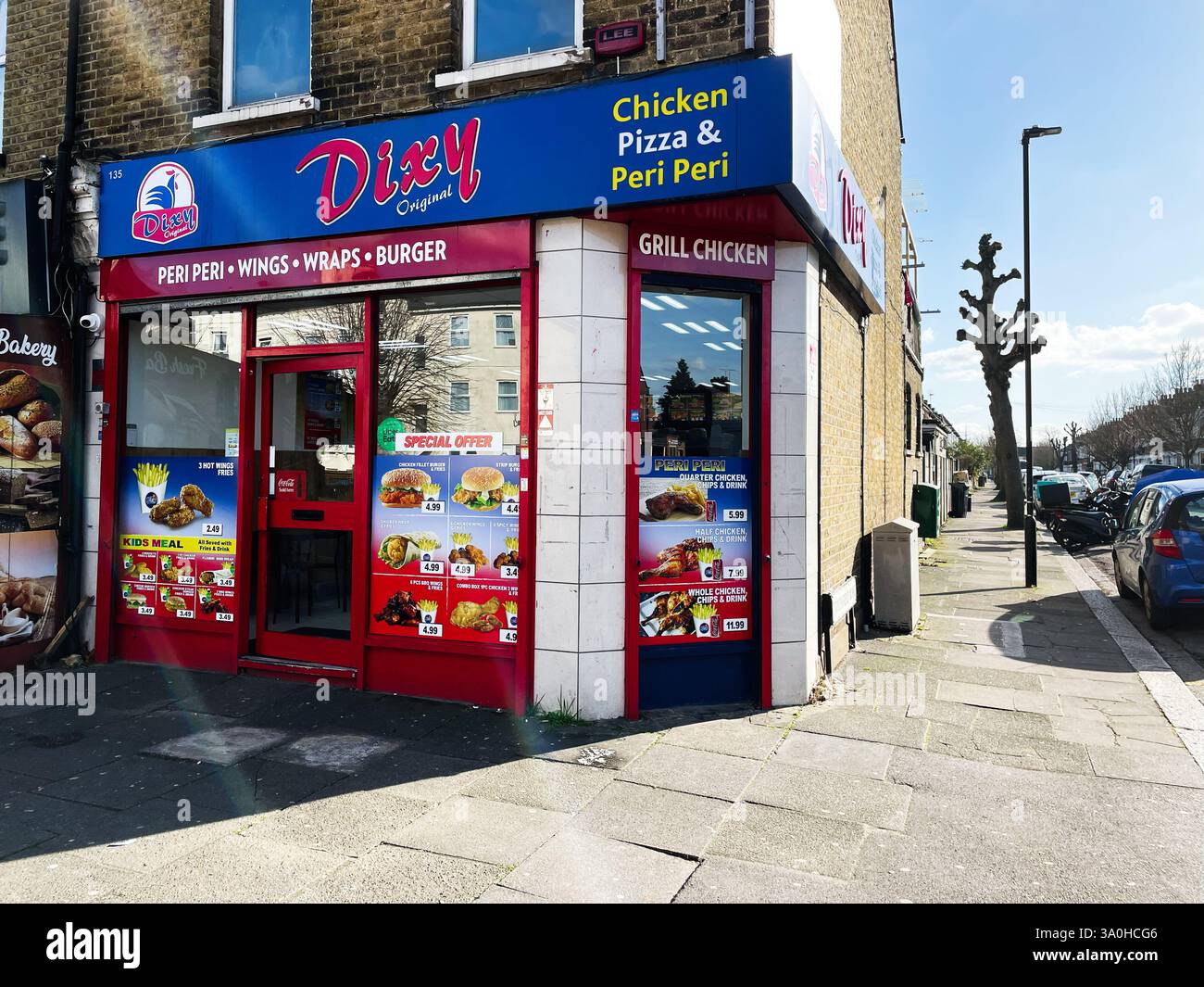 London, UK - March 02, 2025: Dixy fast food restaurant storefront with ...