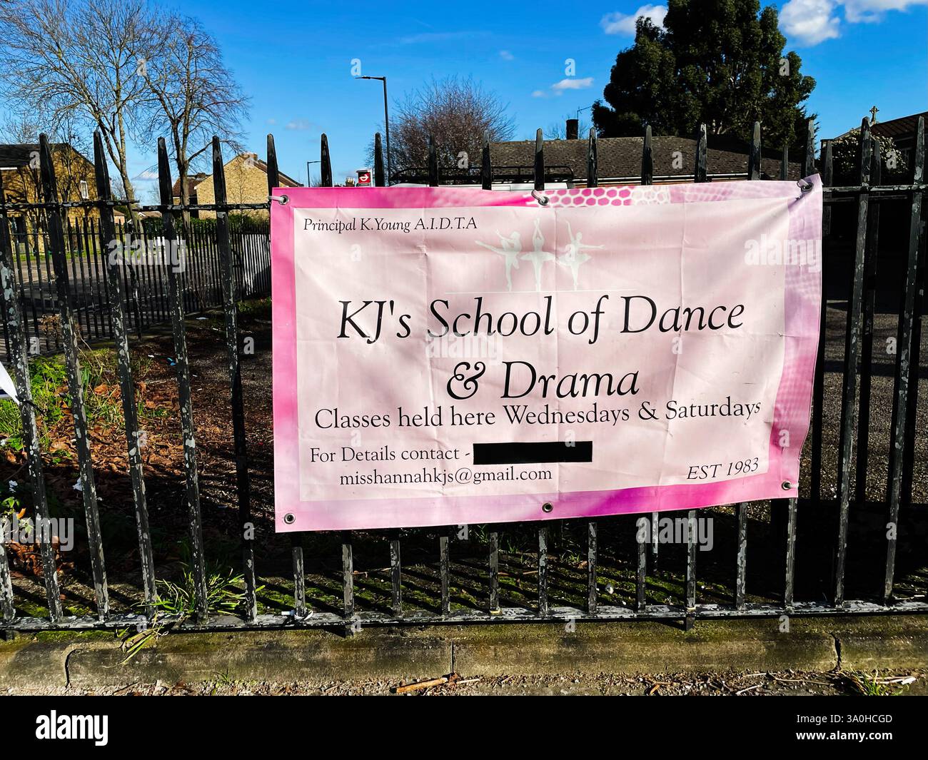 London, UK - March 02, 2025: Colorful promotional banner advertising KJ ...