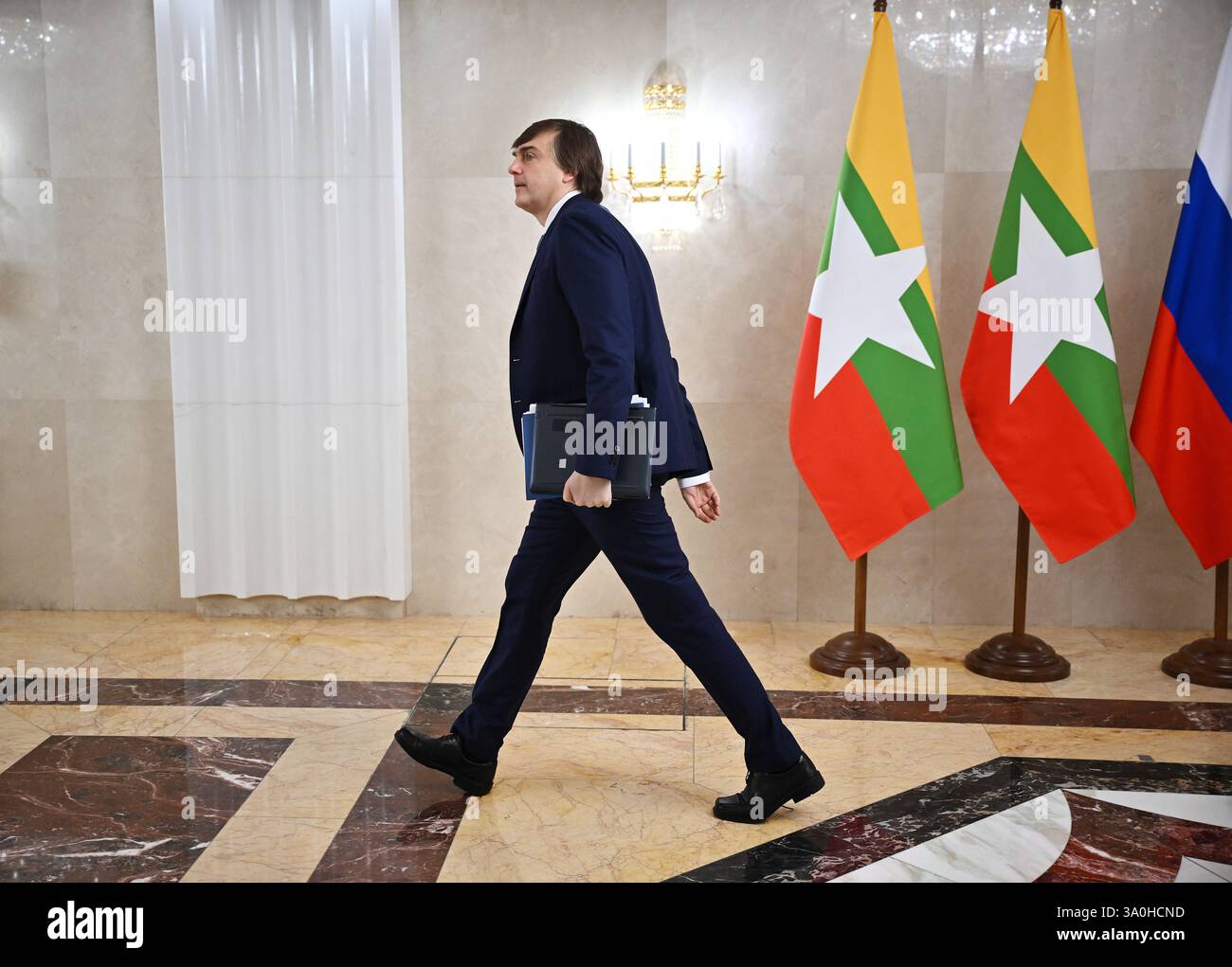 Moscow, Russia. 04th Mar, 2025. Russian Minister of Education Sergei Kravtsov before the meeting ...