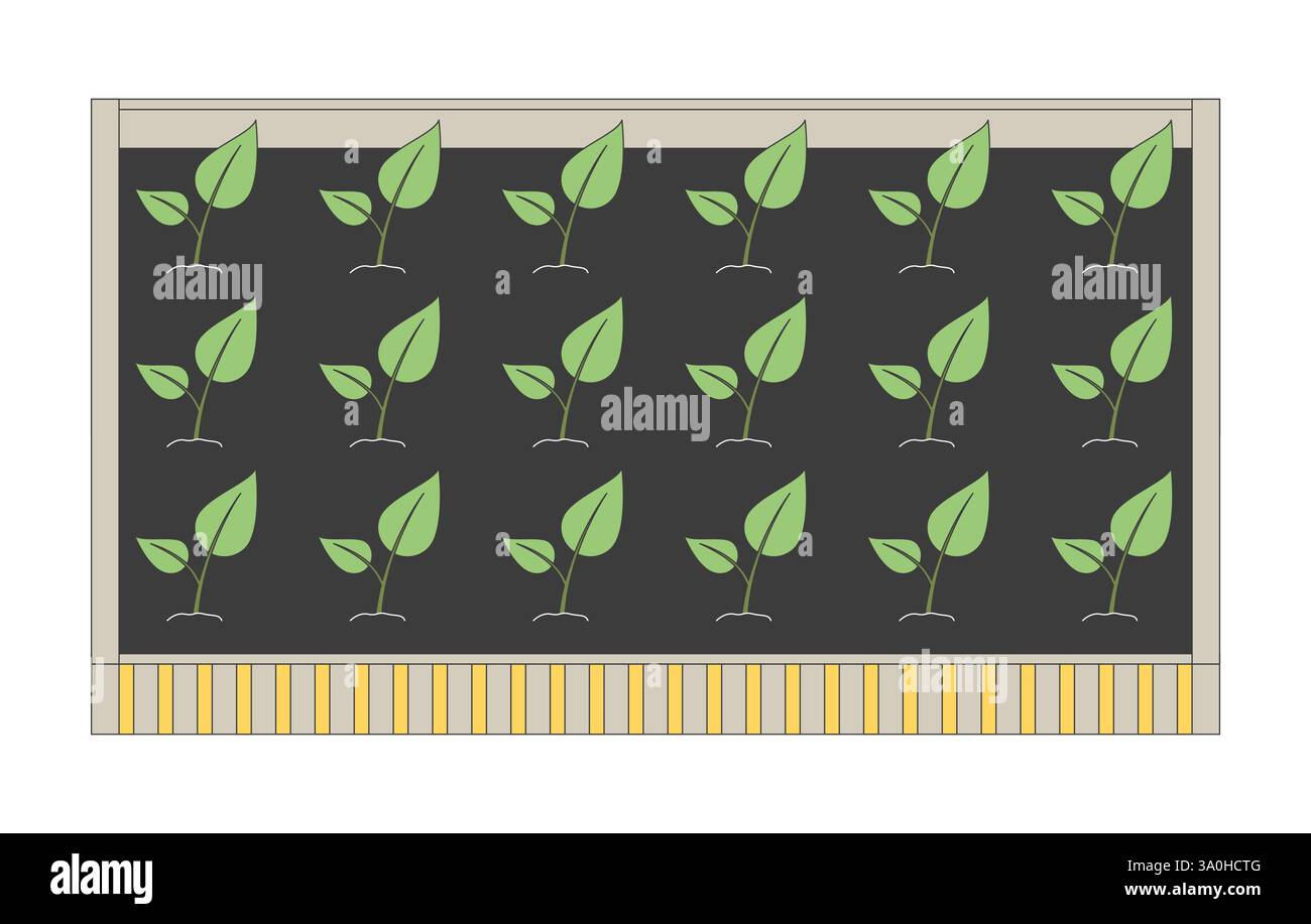 Raised garden bed with seedlings 2D cartoon object Stock Vector Image ...