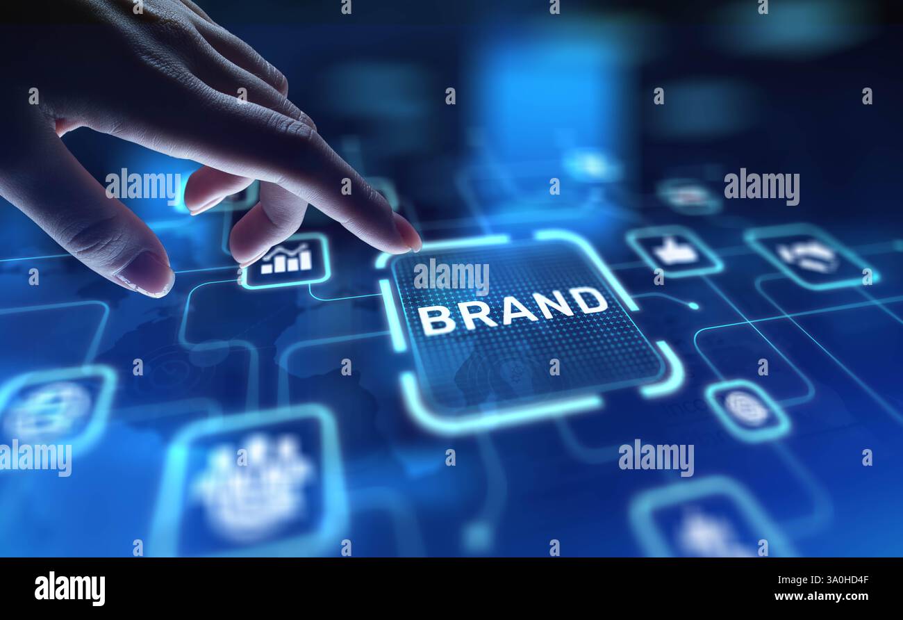 Brand Building Identity and Market Presence, projection on a virtual ...