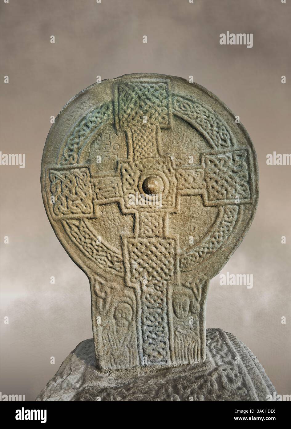 Cross of Conbelin an immense Celtic carved stone wheel-cross with knot ...