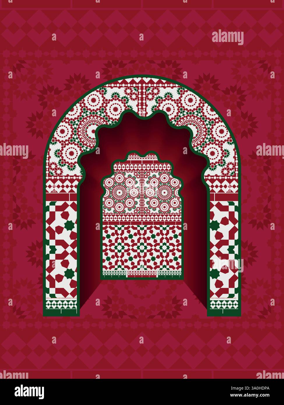 Ornamental Archway Design & Geometrical Patterns, reflecting ...