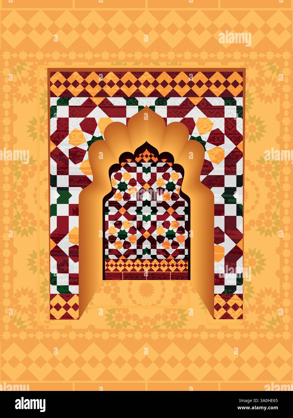 Ornamental Archway Design & Geometrical Patterns, reflecting ...