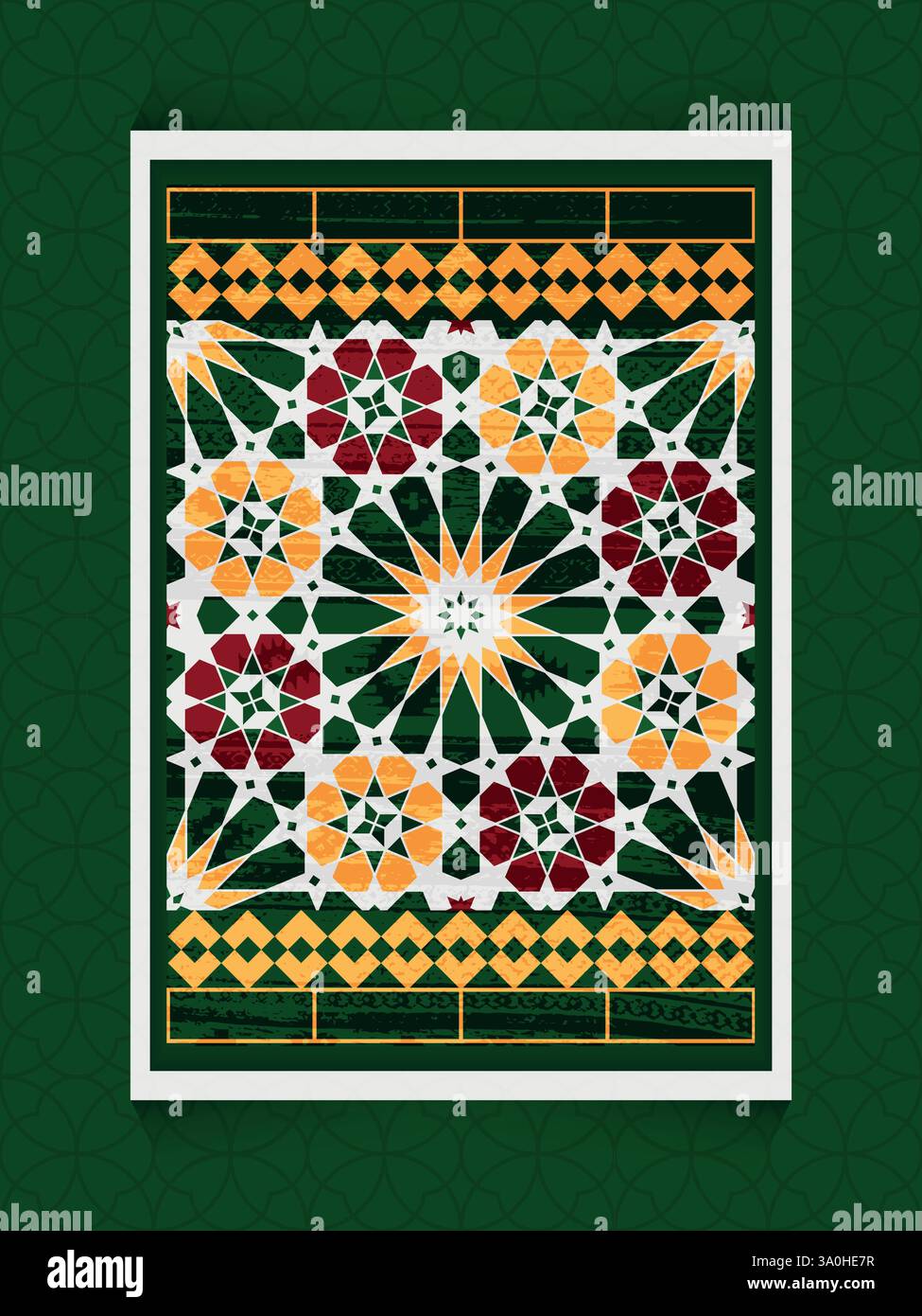 Islamic Tile Design With Geometric Patterns in vibrant colors Tones ...