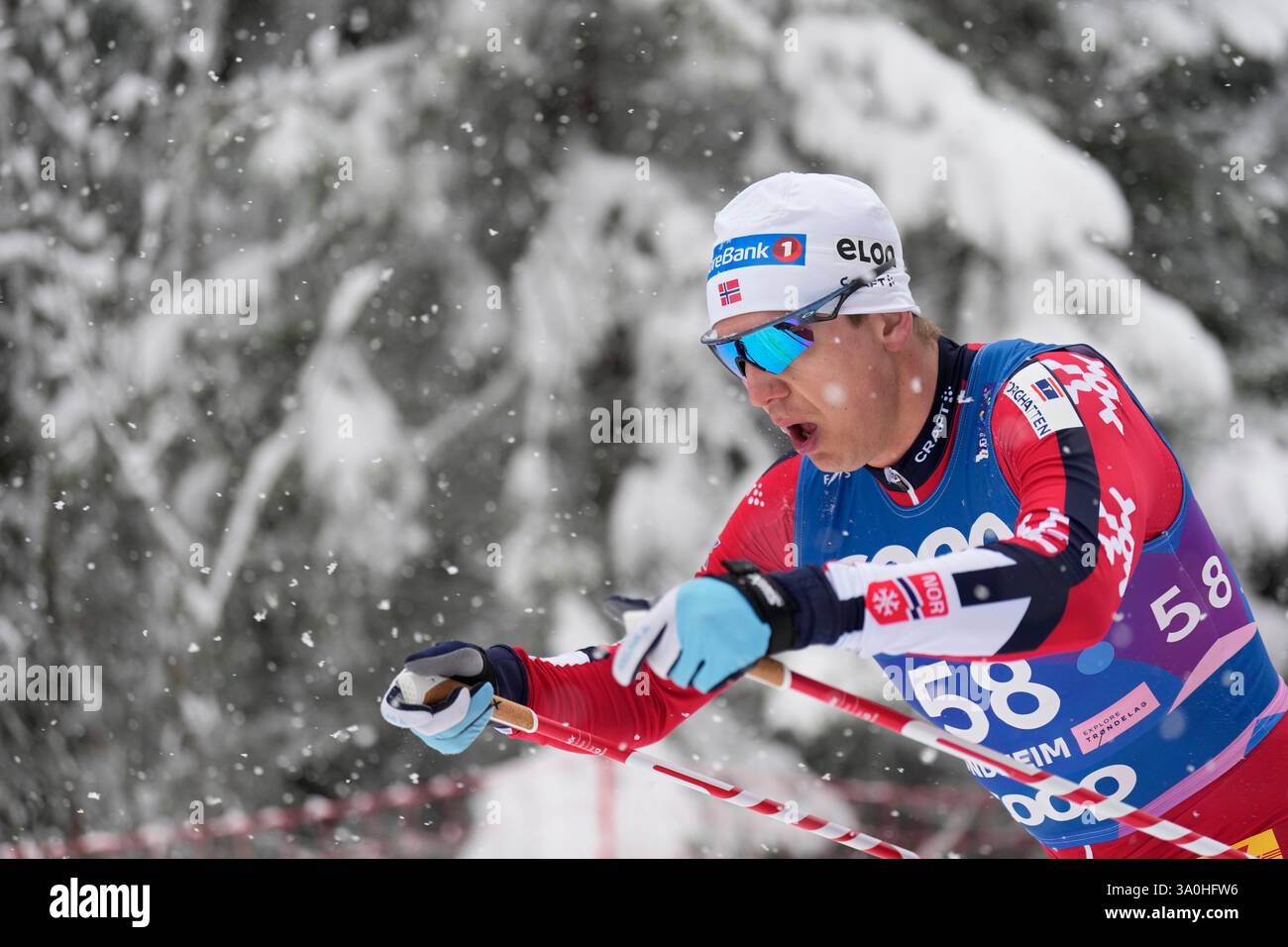 Erik Valnes, of Norway, competes in the men's cross-country 10 Km ...
