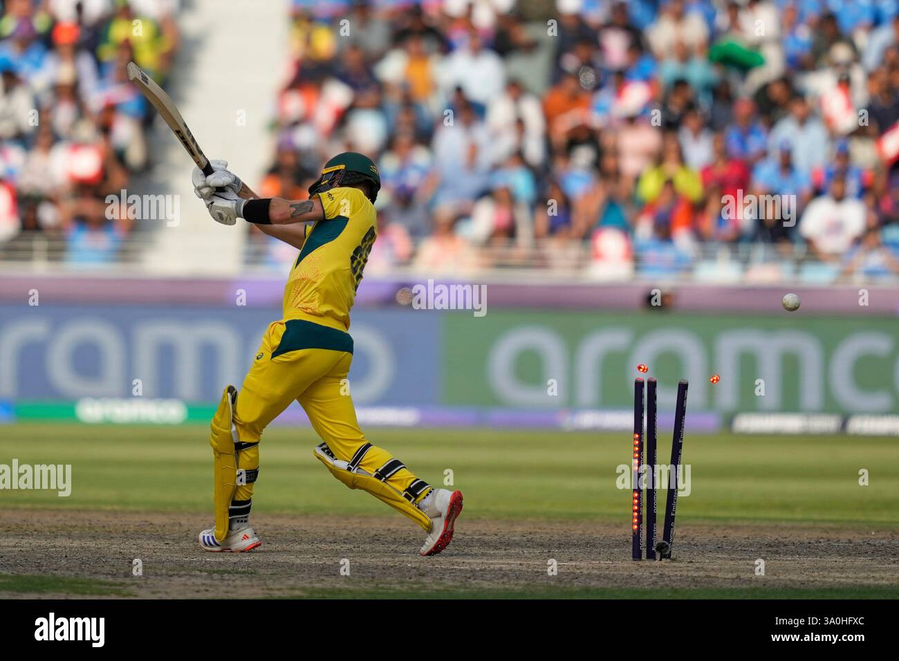 Australia's Adam Zampa is bowled out by India's Hardik Pandya during ...