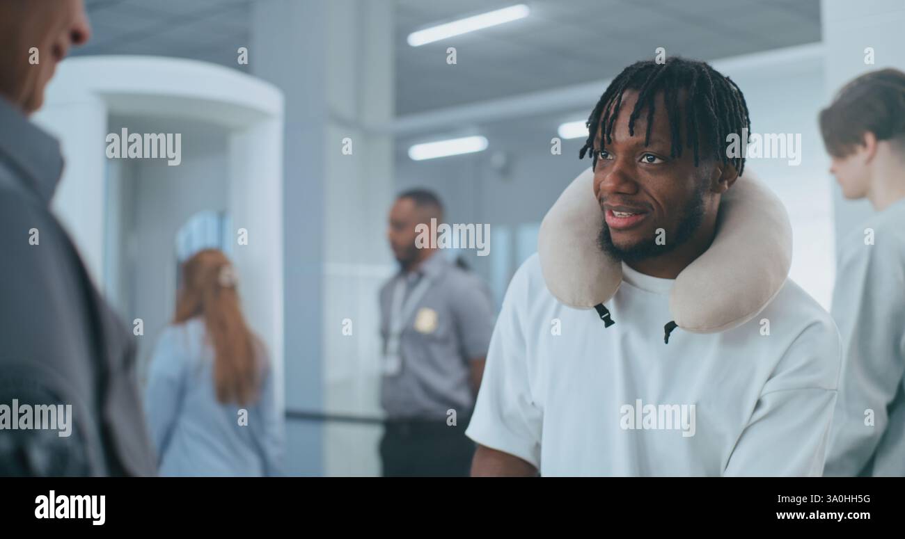 Security Checkpoint in Airport: Multiethnic Travelers Putting Personal ...