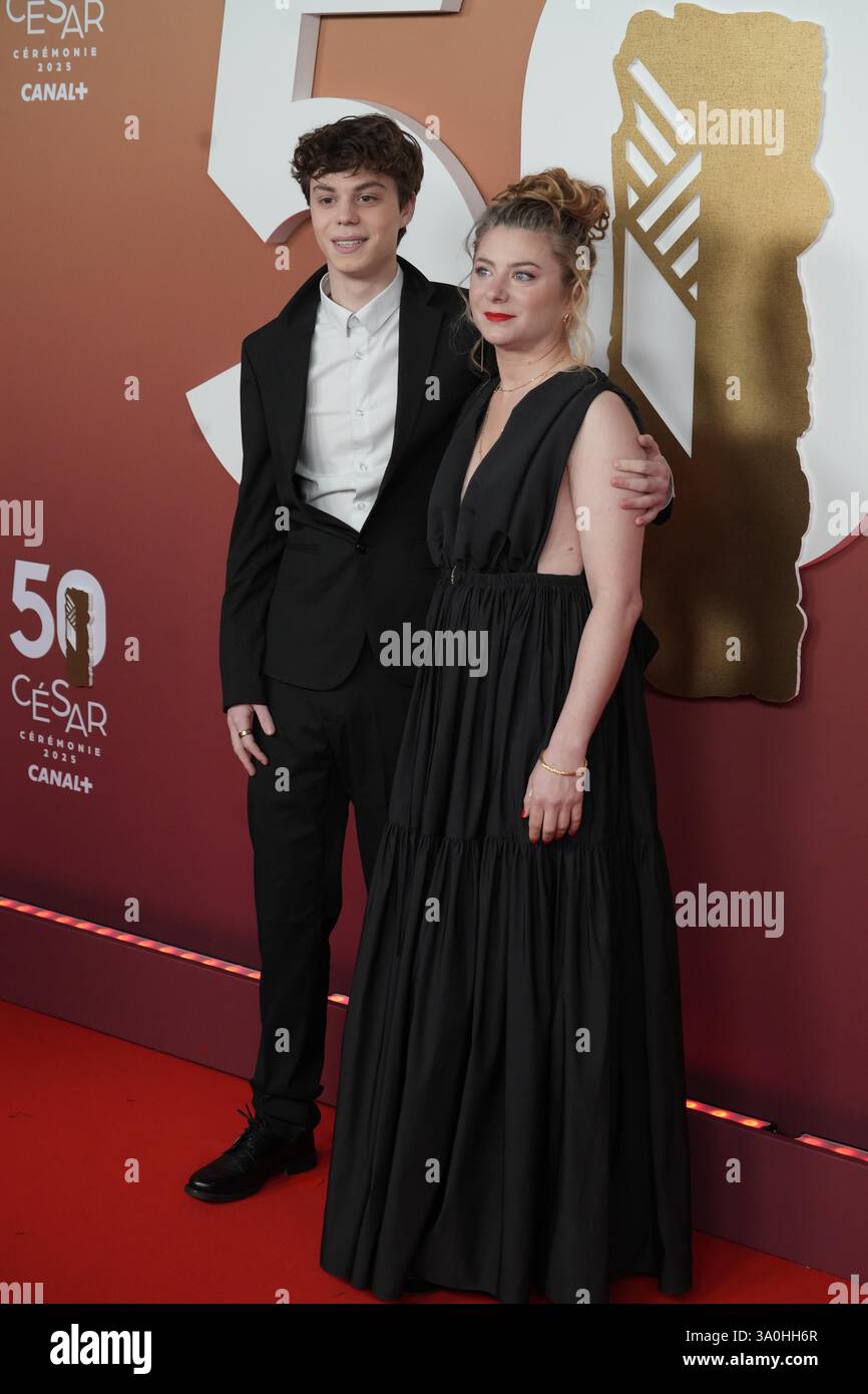 Cameron Crovetti et Sarah Suco arrives at the 50h Cesar Film Awards ...