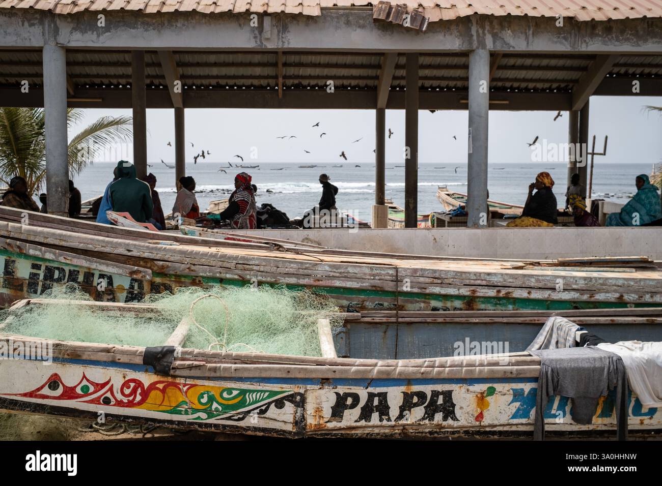 Dakar, Senegal. 12th Feb, 2025. The fishing pier at Ouakam beach in ...