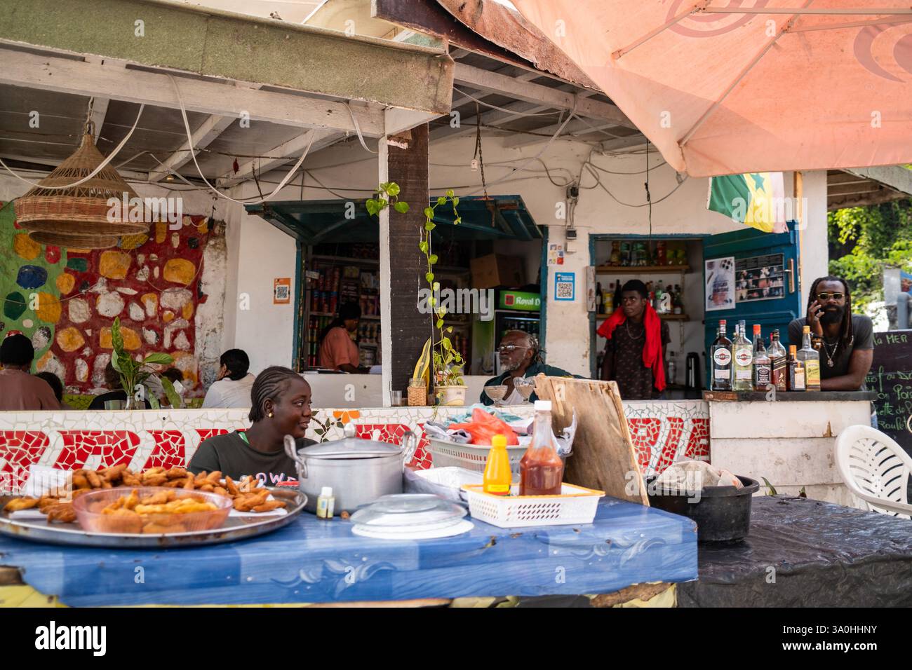 Dakar, Senegal. 12th Feb, 2025. A Senegalese restaurant on Ngor Island ...