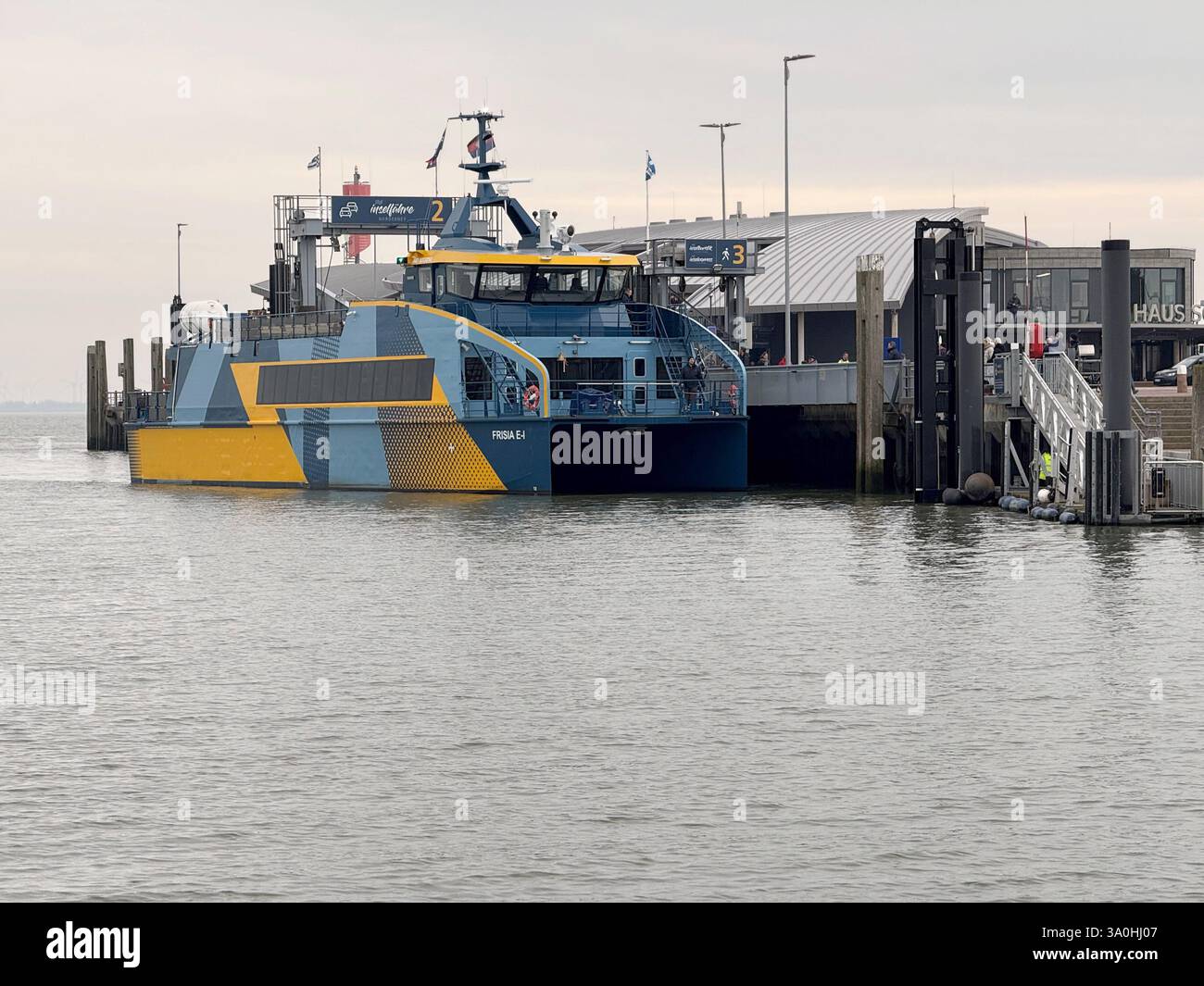 Norderney, Germany. 22nd Jan, 2025. The new e-catamaran of the Norden ...