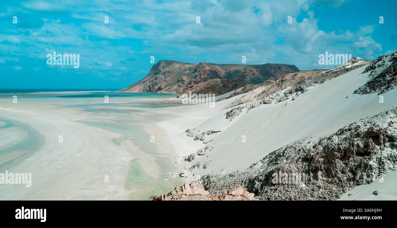 Vast white sand dunes meet turquoise waters on Socotra Island ...