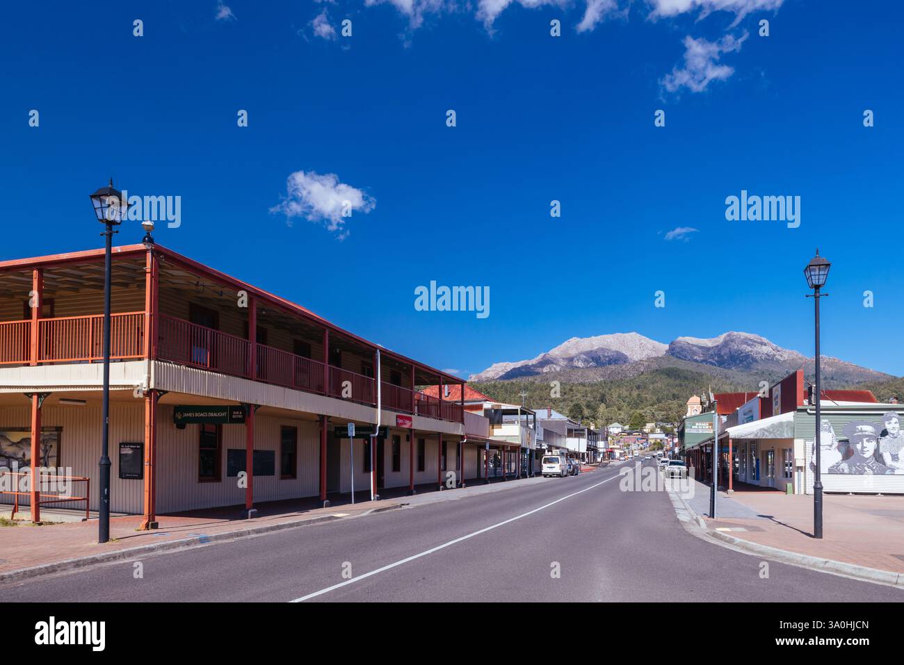 QUEENSTOWN, AUSTRALIA - FEBRUARY 09 2025: General architecture and main ...