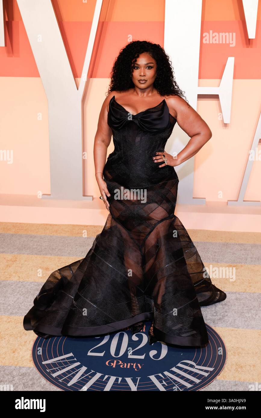 Lizzo attending the 2025 Vanity Fair Oscar Party Hosted By Radhika ...