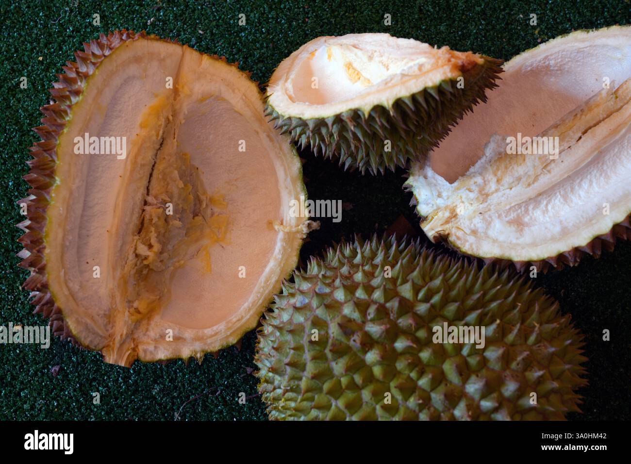 Spiky durian fruit at a market in Singapore Stock Photo - Alamy