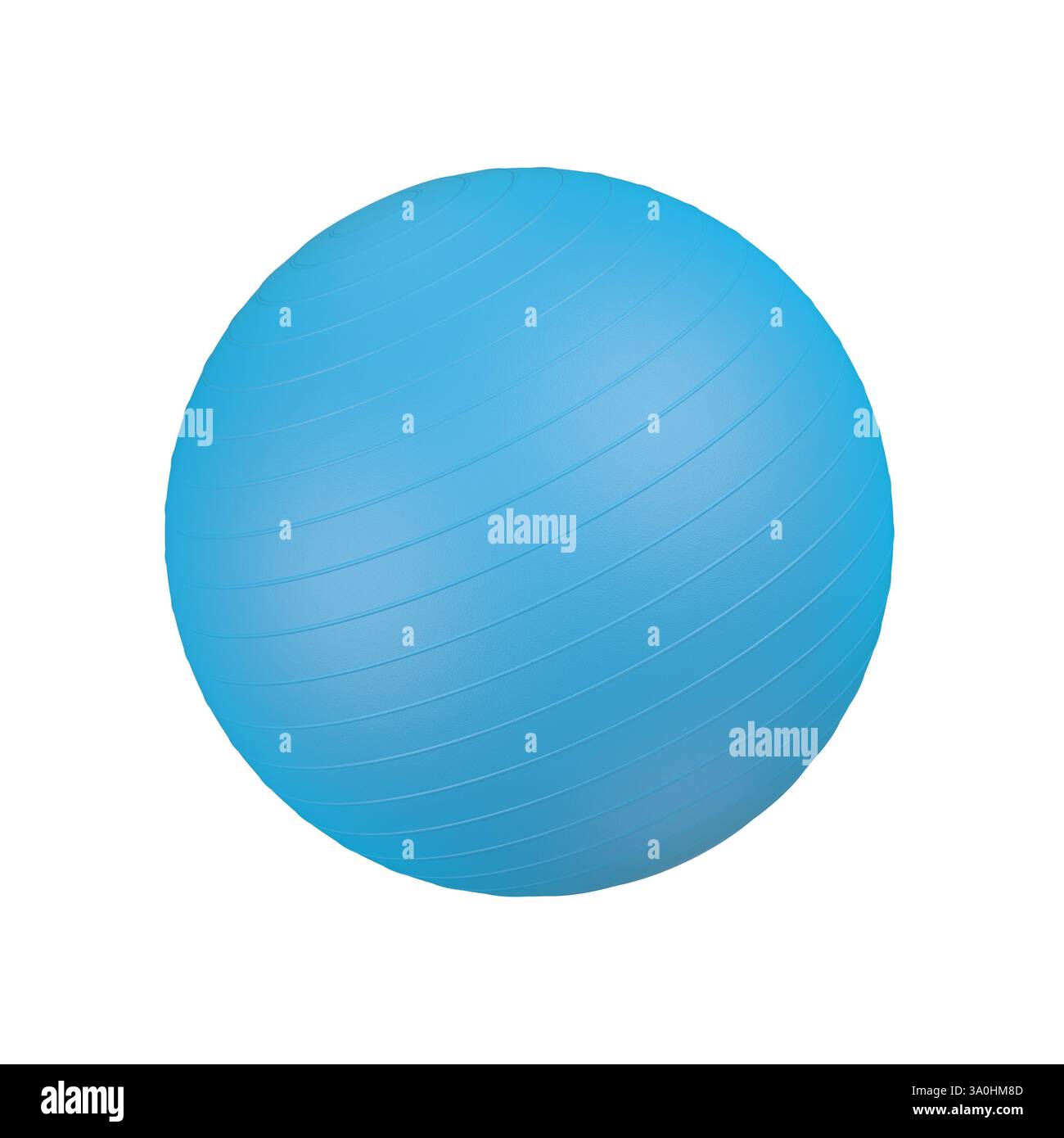 Blue exercise ball isolated on white background. 3d illustration Stock ...