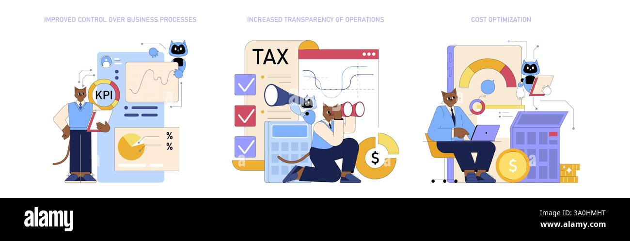 AI for Managers illustration. Visual representation of how artificial intelligence enhances ...